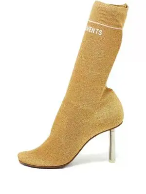 Vetements Metallic Knit Sock Boots