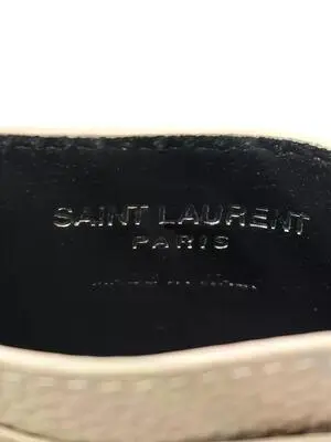 Saint Laurent 2020s Cassandre Leather Card Holder - Neutrals