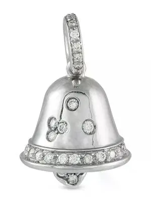 AARON BASHA 18k Gold Diamond Bell Pendant - White