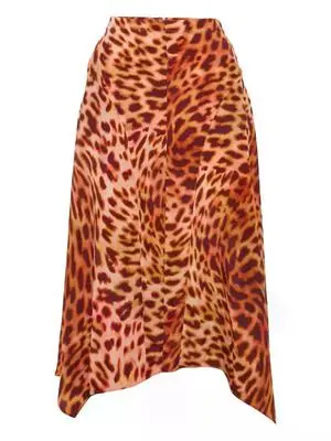 Stella McCartney Leopard-print Asymmetric Hem Skirt