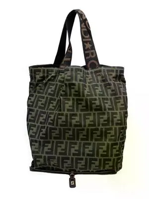 Fendi Zucca Canvas And Nylon Foldable Tote Bag