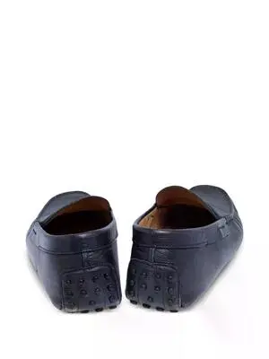 TOD'S Textured-leather Loafers - Blue
