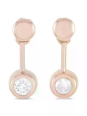 LB EXCLUSIVE 14k Rose Gold Diamond Drop Earrings - Pink