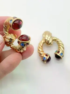 JENNIFER GIBSON JEWELLERY 1980s Cabochon Earrings