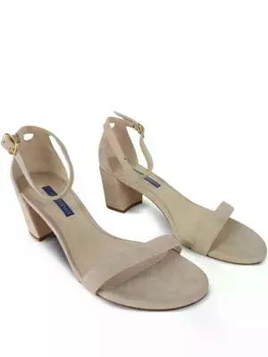 STUART WEITZMAN 65mm Suede Block Heels