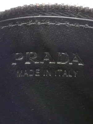 Prada 2013-2025 Saffiano Triangle Logo Coin Pouch - Black