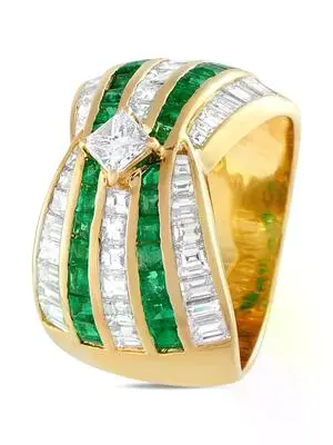 LB EXCLUSIVE 18k Yellow Diamond And Emerald Band Ring - Gold