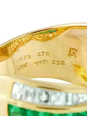 LB EXCLUSIVE 18k Yellow Diamond And Emerald Band Ring
