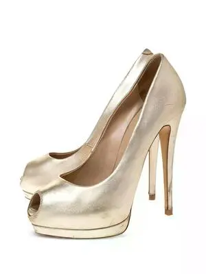GIUSEPPE ZANOTTI 135mm Metallic Peep-toe Pumps - Gold