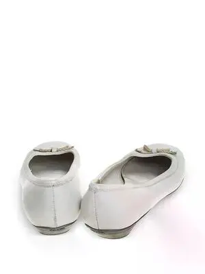 Prada Bow-detail Leather Ballet Flats