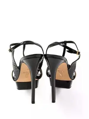 GINA 135mm Rhinestone-embellished Sandals - Black