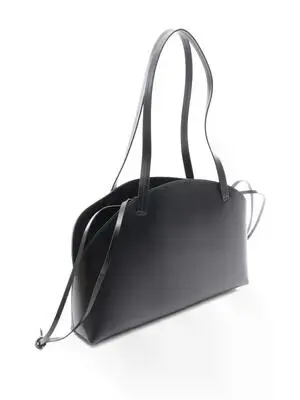 JIL SANDER Curve Leather Shoulder Bag - Black