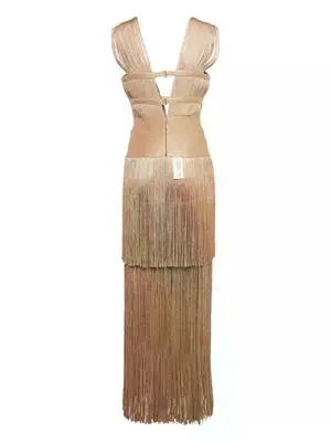 Herve Leger Fringed Lurex Dress