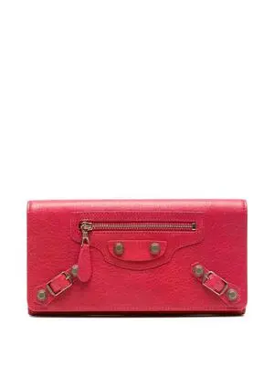 Balenciaga 2020s Leather Zip Wallet - Red