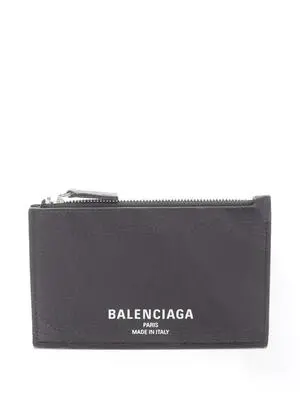 Balenciaga 2020s Cash Leather Card Holder - Black