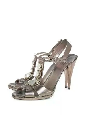 Gucci 110mm Leather Heeled Sandals