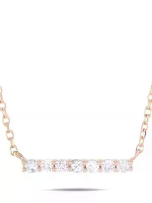 LB EXCLUSIVE 14k Rose Gold Diamond Necklace - Pink