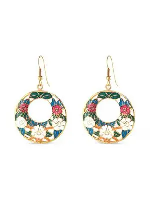 SUSAN CAPLAN 1980s Floral-embellished Earrings - Gold