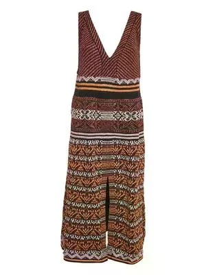 Missoni Knit Pattern Midi Dress - Brown