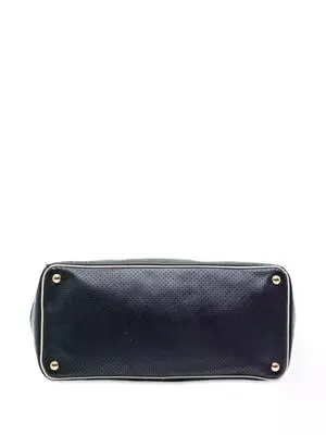 Prada Large Perforated Saffiano Lux Galleria Tote Bag - Black
