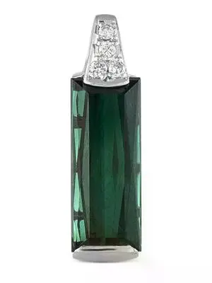 LB EXCLUSIVE Platinum Diamond And Tourmaline Pendant - Green