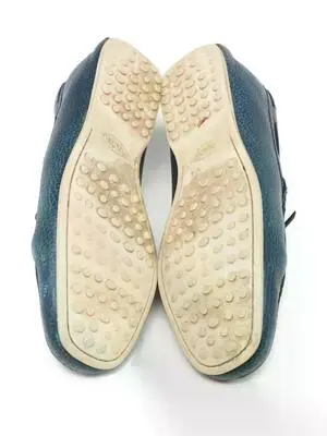 TOD'S Grained-leather Boat Shoes - Blue