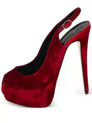 GIUSEPPE ZANOTTI 150mm Velvet Slingback Pumps