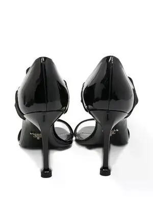 Prada 95mm Patent Leather Elastic-strap Sandals