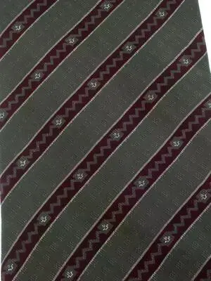 Giorgio Armani Striped Silk Tie - Green