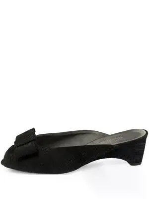 STUART WEITZMAN Bow Block-heel Slides - Black