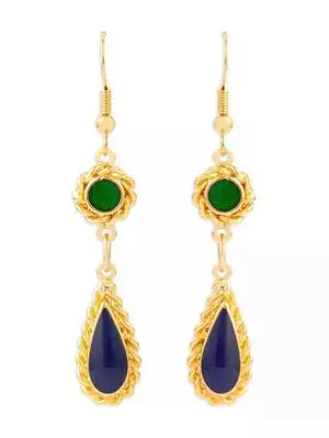 SUSAN CAPLAN 1990 Edwardian Revival Drop Earrings - Gold