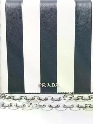 Prada 2010s Striped Chain-strap Bag