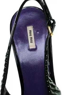 Miu Miu 135mm Patent Leather Slingback Sandals
