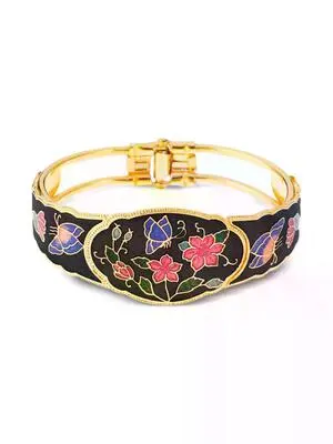 SUSAN CAPLAN 1980s Cloisonné Bracelet - Black