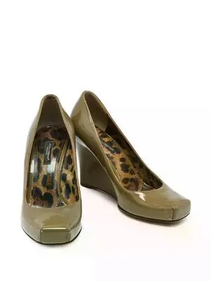 Dolce & Gabbana 80mm Patent Leather Wedge Pumps
