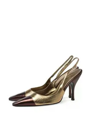 Casadei 100mm Leather Slingback Pumps