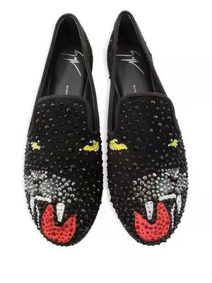 GIUSEPPE ZANOTTI Panther Crystal Embellished Loafers