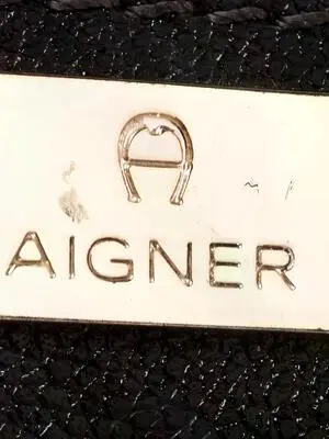 AIGNER Monogram Leather-trim Shoulder Bag