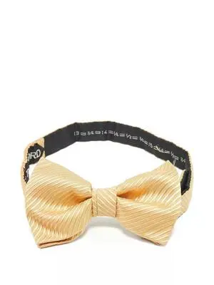 TOM FORD Striped Silk Bow Tie - Neutrals
