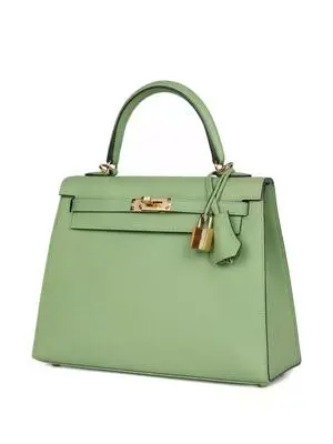 Hermès Kelly Sellier 25 Leather Tote Bag - Green