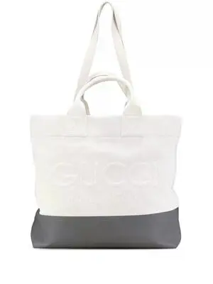 Gucci Embossed Logo Tote Satchel - Grey