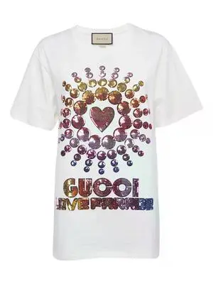 Gucci Sequin-embellished T-shirt - White