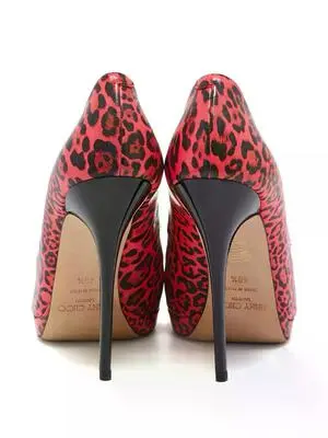 JIMMY CHOO Leopard-print Open-toe Stiletto Heels