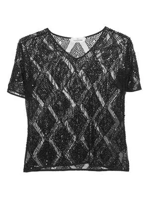 Valentino Garavani Sequin-detailed Mesh Top