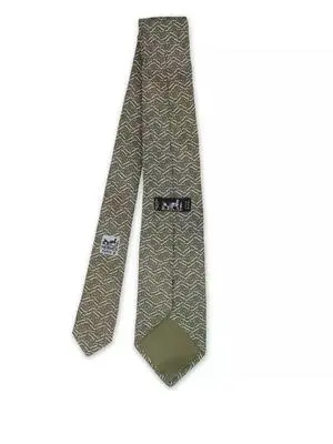 Hermès 2023 Patterned Silk Tie - Green