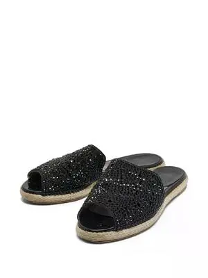 GINA Crystal-embellished Flat Sandals