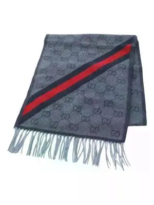 Gucci 2020s Gg-pattern Scarf - Blue