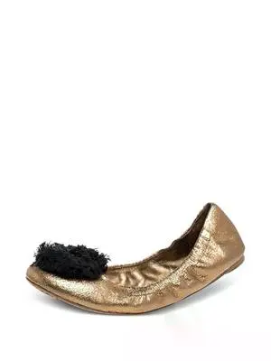 Tory Burch Cracked Leather Ballet Flats