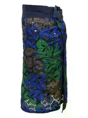 Sacai Leaf-print Wrap Skirt