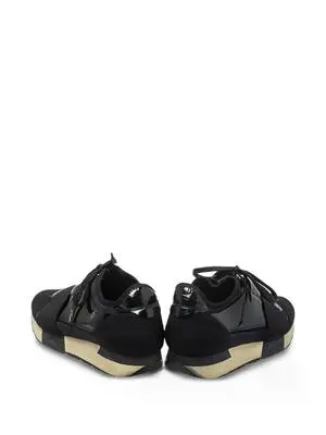 Balenciaga Race Runner Panelled Lace-up Sneakers - Black